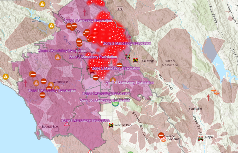 Kincade Fire 74k Acres Burned 80k Homes Threatened Healdsburg Ca Patch